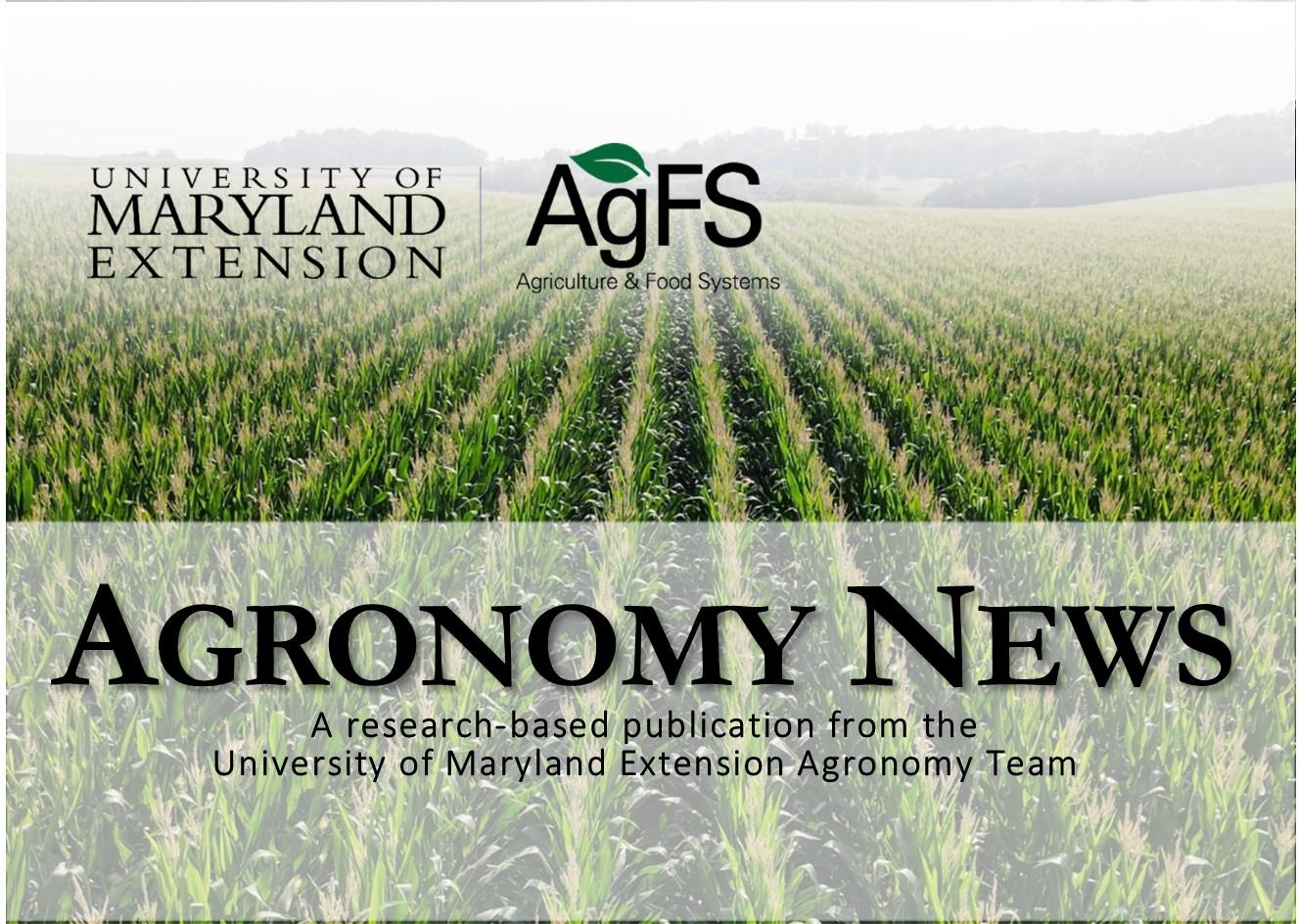 Agronomy News | University of Maryland Extension